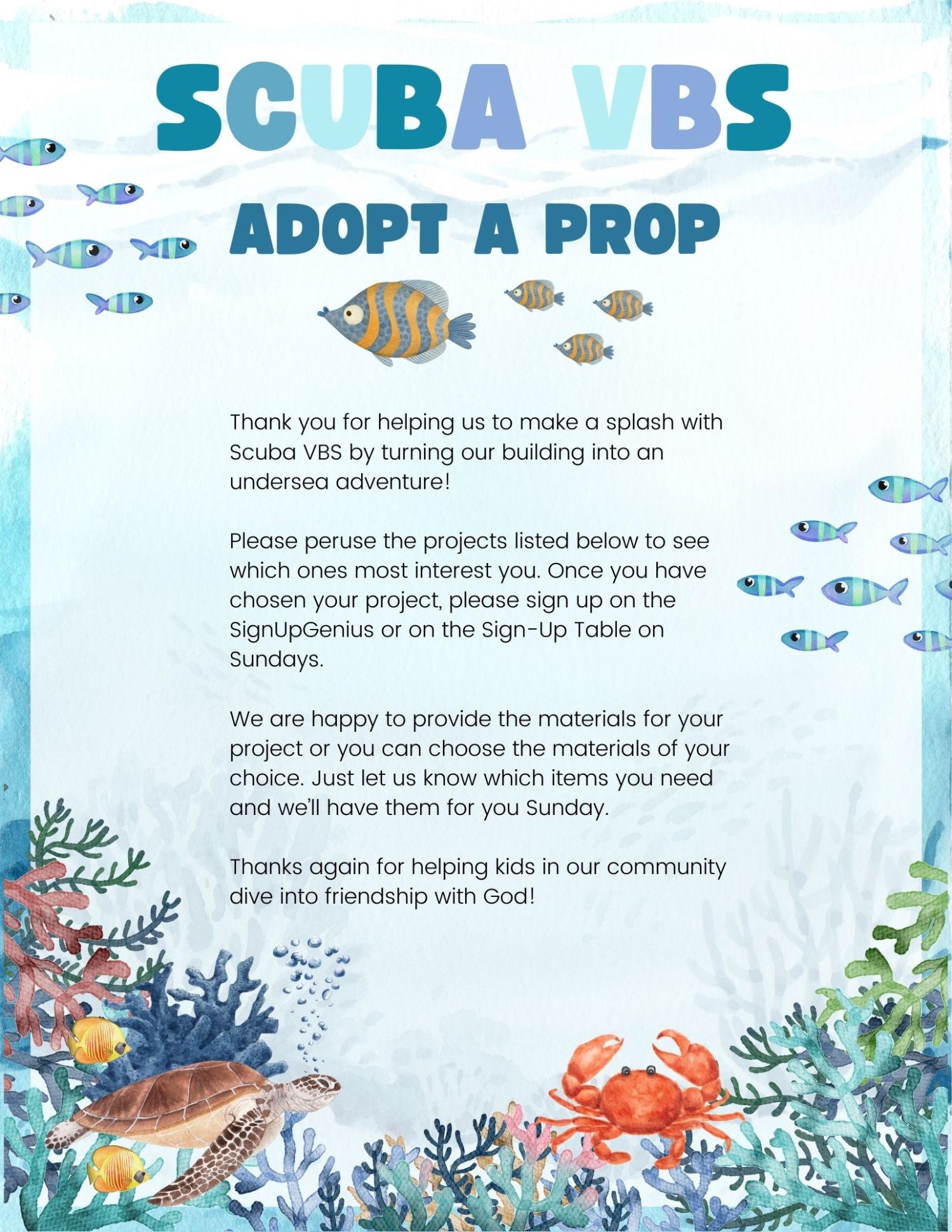 Adopt-A-Prop: Undersea Theme – Creative Ministry with Kids