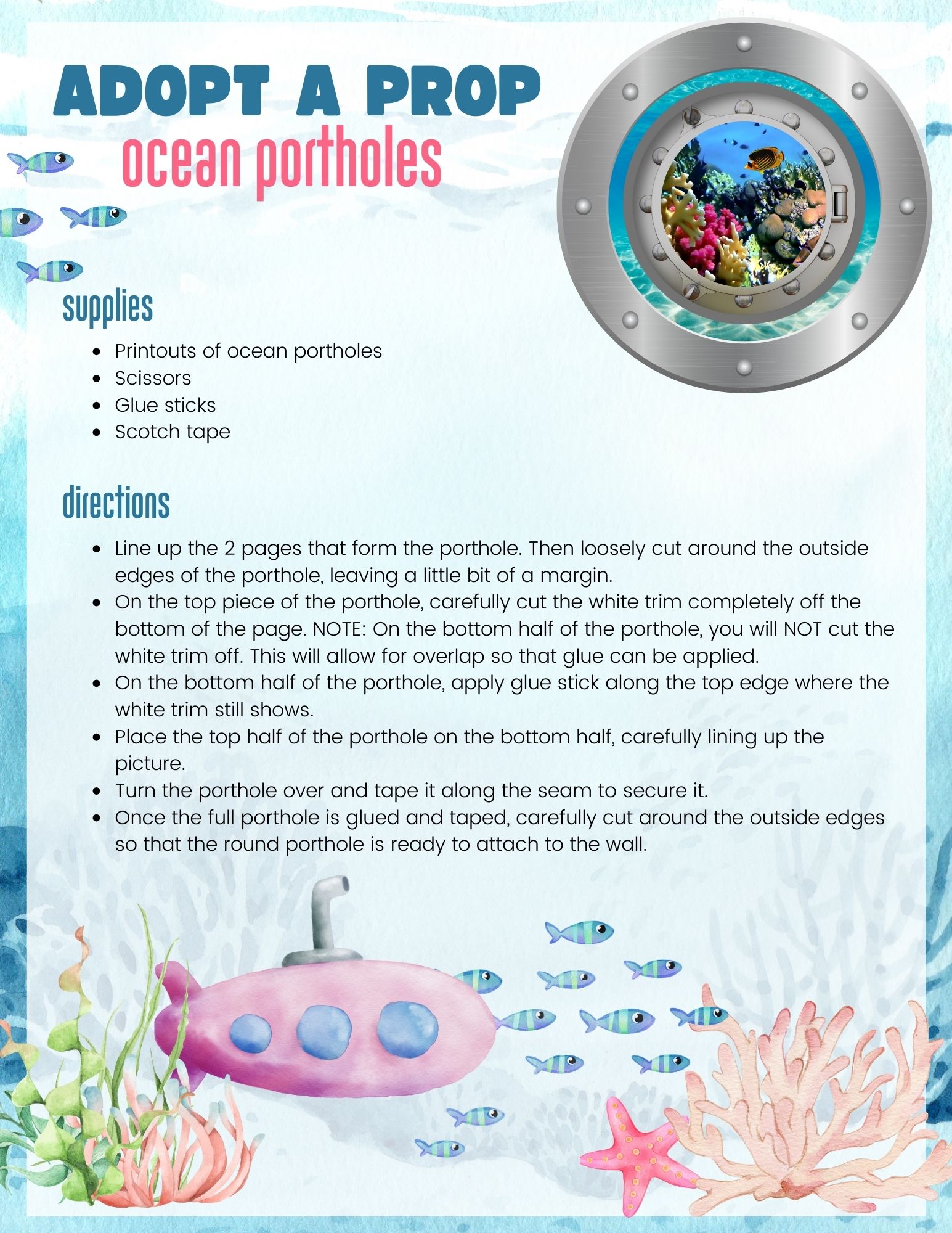 Adopt-A-Prop: Undersea Theme – Creative Ministry with Kids